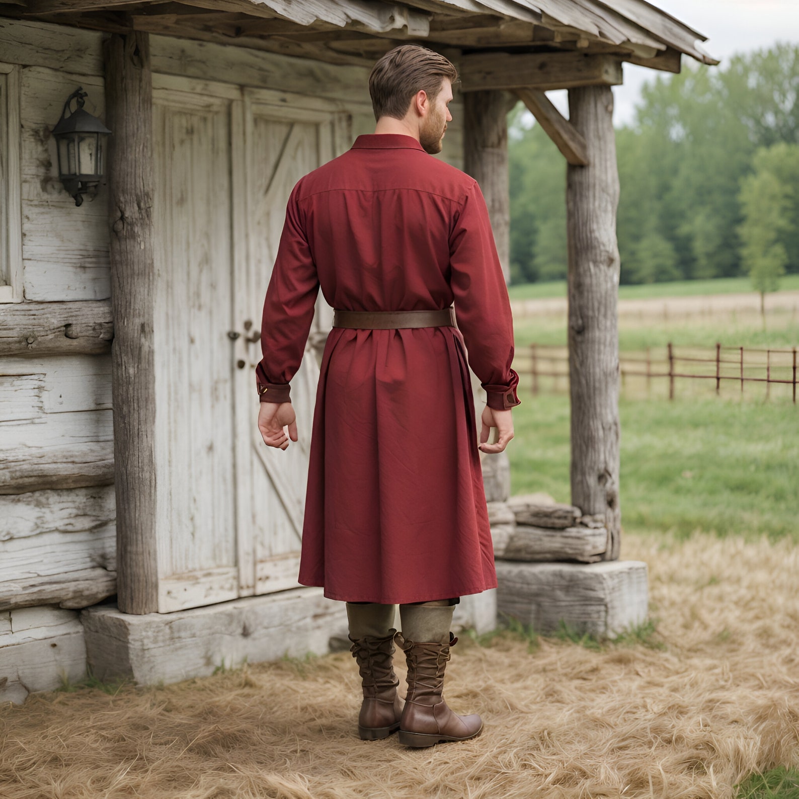 Vintage Viking Nobleman's Tunic | Elegant Red Tunic With Belt ...