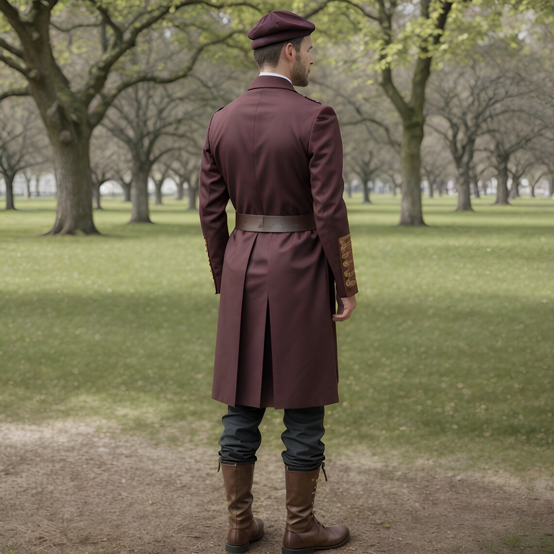 Medieval Nobleman Viking Costume | Elegant Burgundy Men's Tunic ...