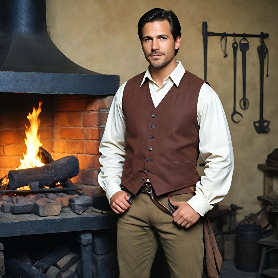 Vintage Brown Cosplay Vest Cottagecore Blacksmith Vest Rustic Tavern ...