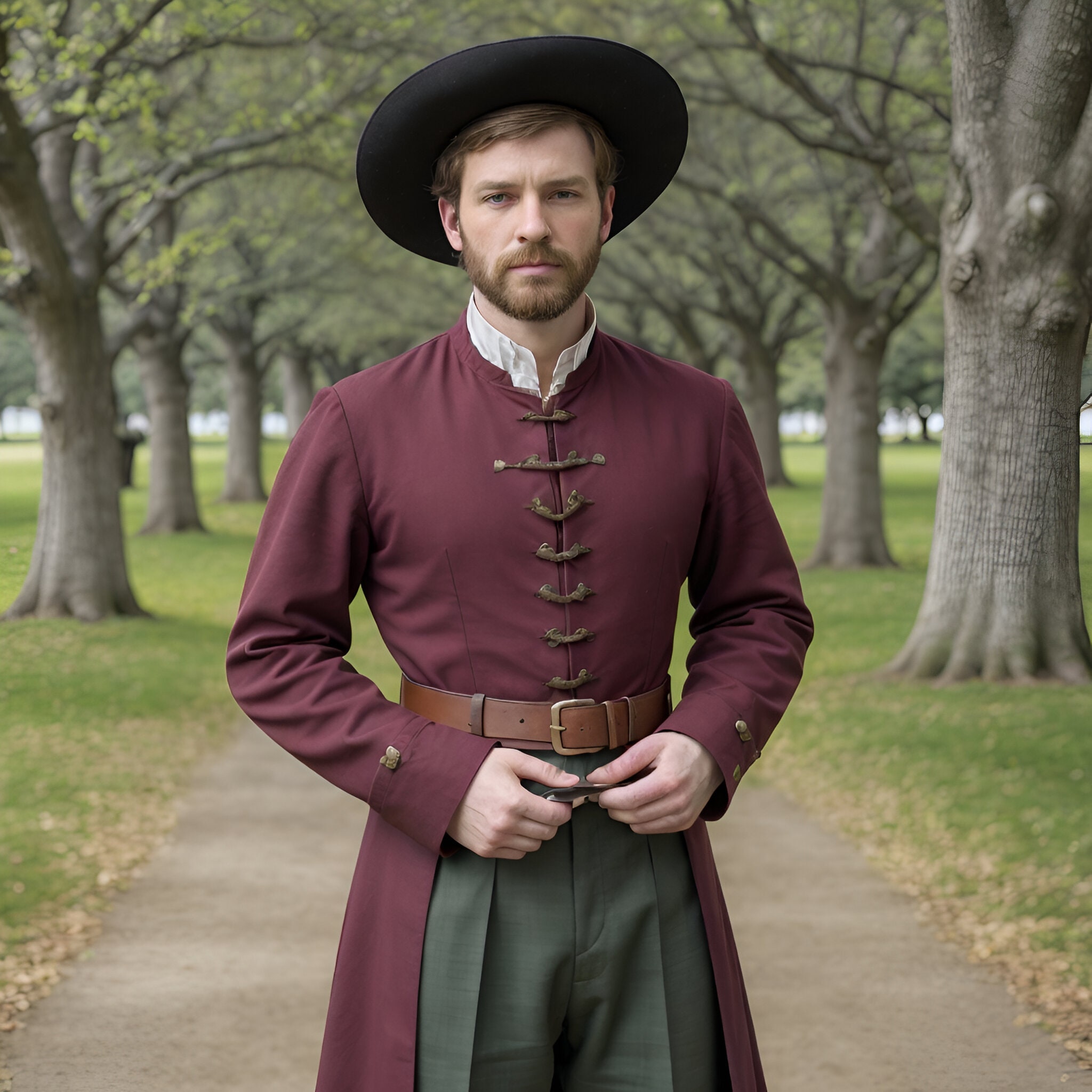 Medieval Nobleman Viking Costume | Elegant Burgundy Men's Tunic ...