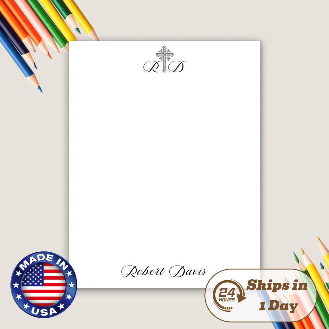 Personalized Notepads With Cross Design – Perfect for Christian Gifts ...