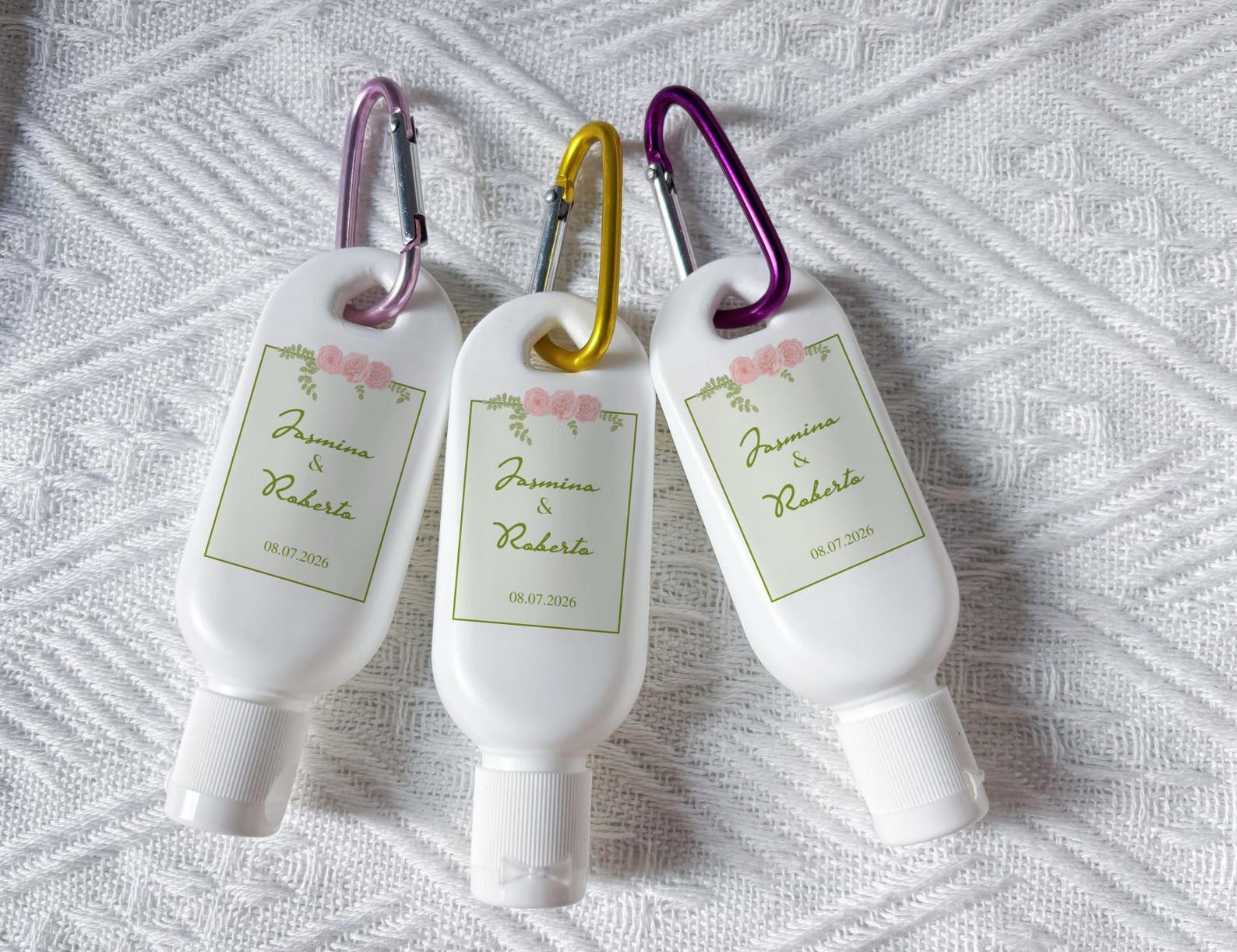 Custom Wedding Sunscreen Favors – Personalized Mini SPF Bottles With ...