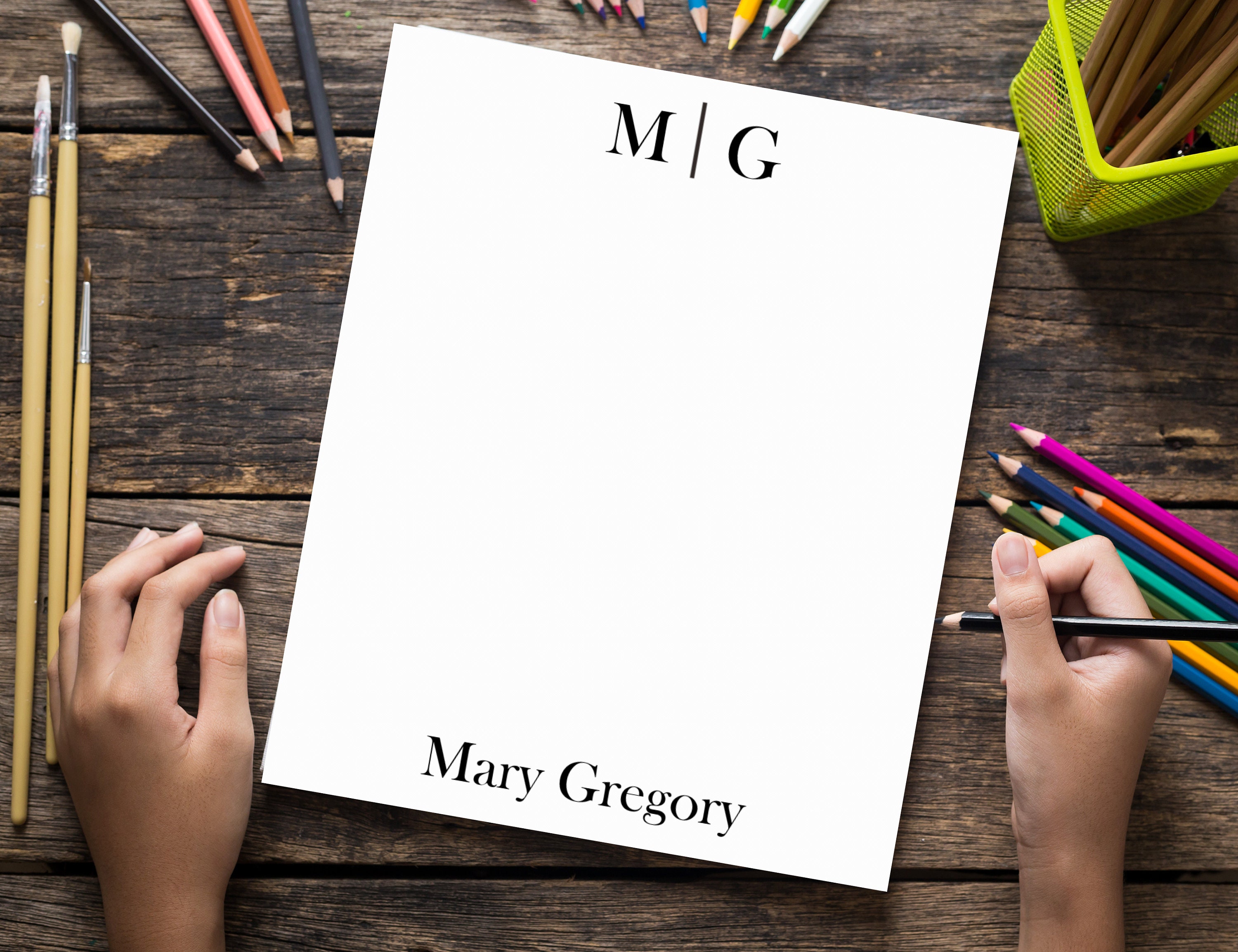 Professional Notepad With Initials and Name Personalized Monogram ...