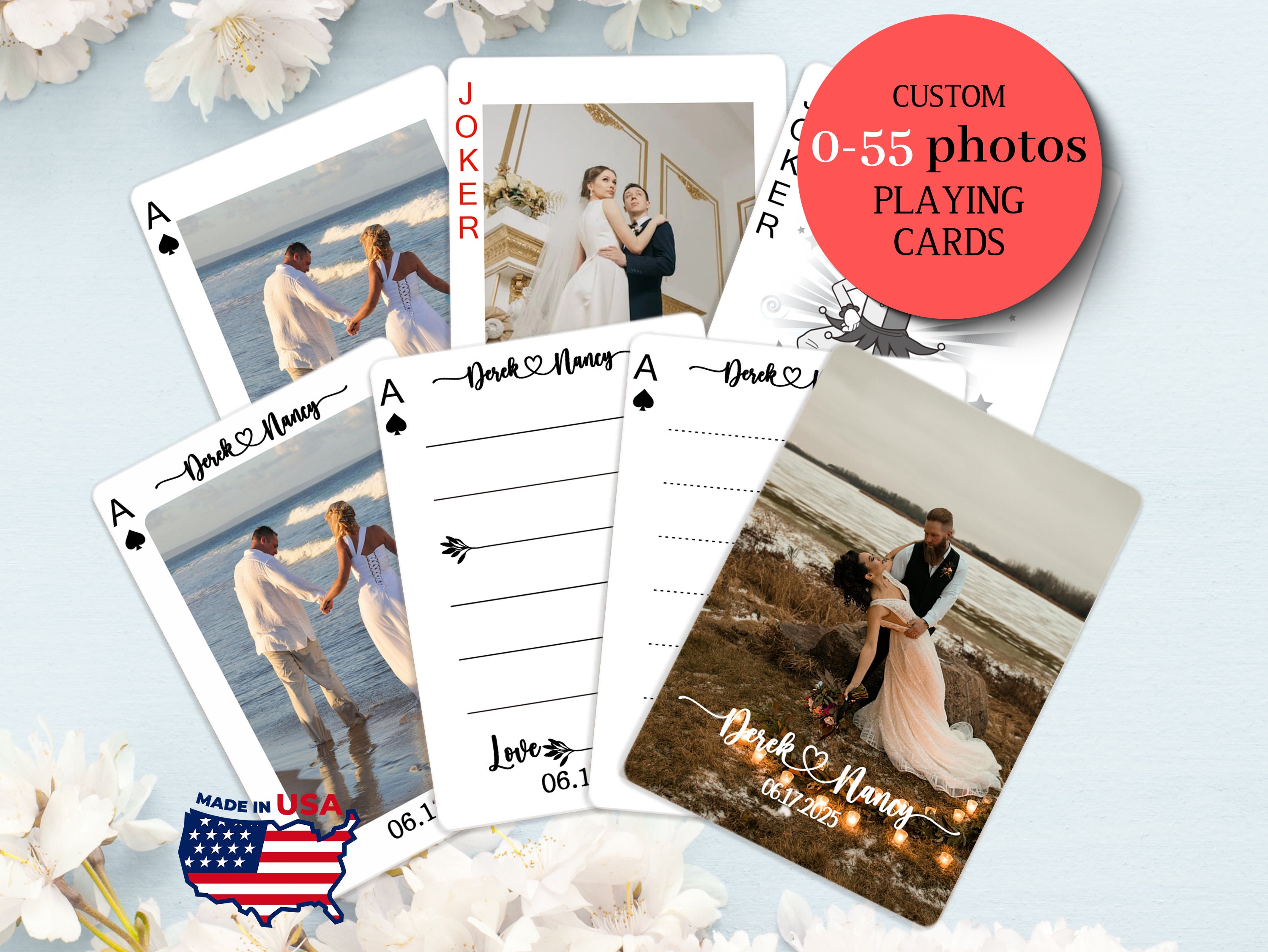 Personalized Photo Playing Cards Perfect Wedding Guest Book Alternative ...