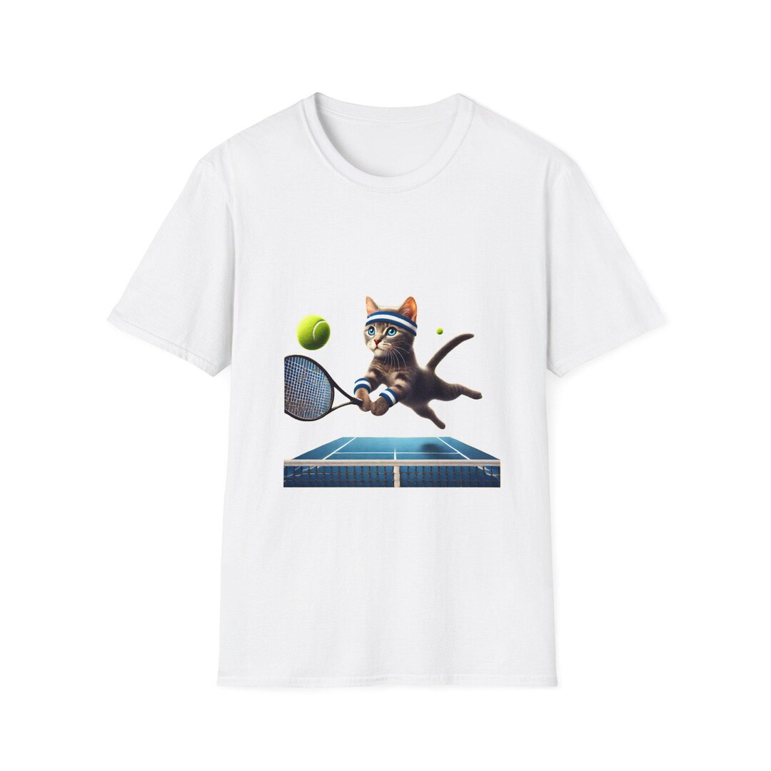 Cute Cat Tennis T-shirt: Perfect Blend of Fun and Comfort - Etsy