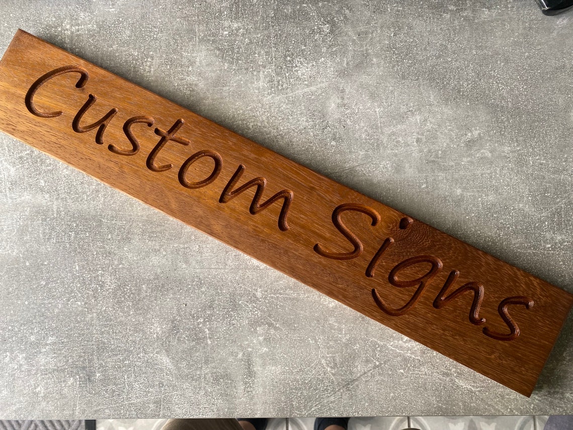 Custom Personalised Wooden Signs - Range of Hardwoods, Finish and ...