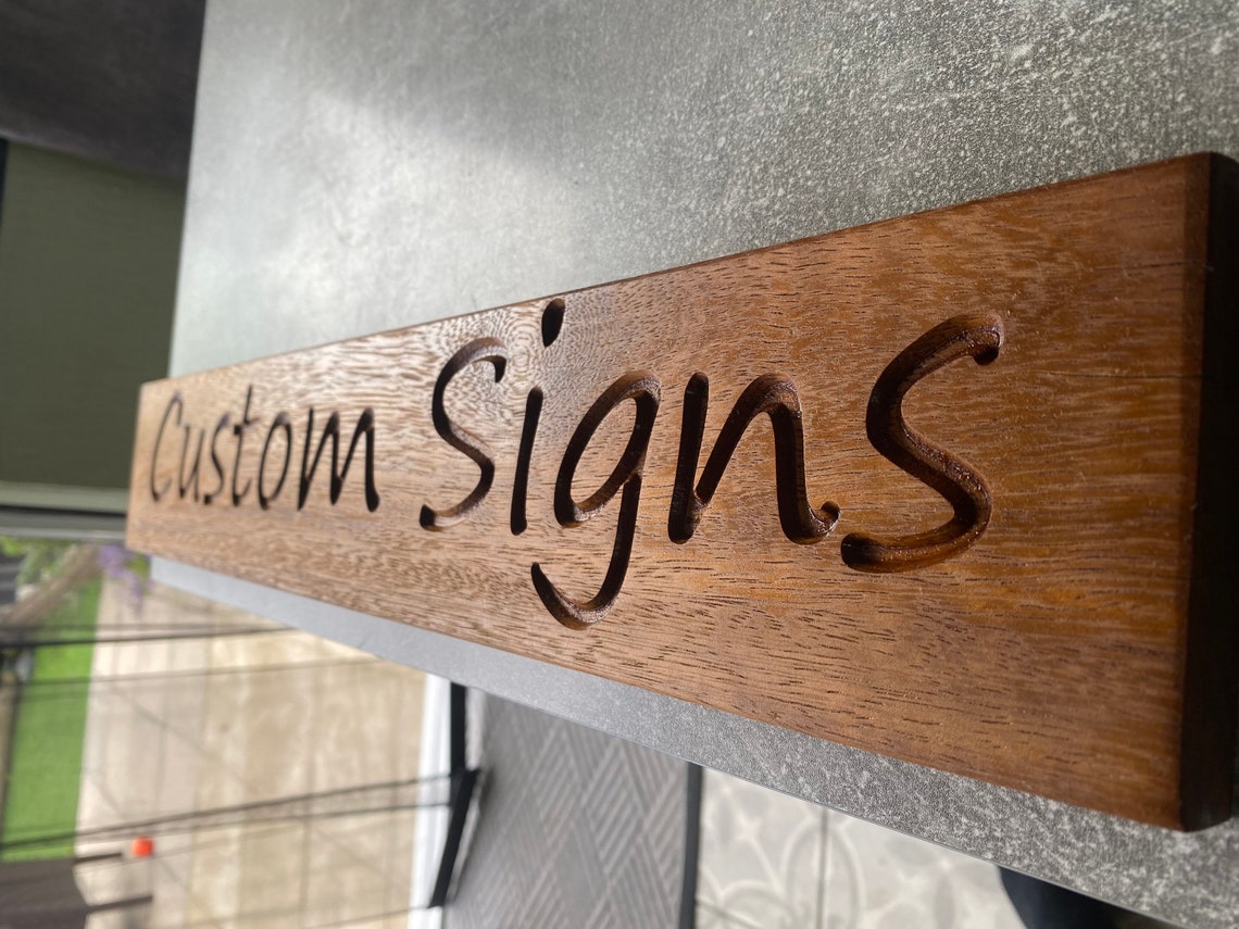 Custom Personalised Wooden Signs - Range of Hardwoods, Finish and ...