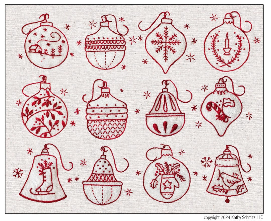 12 Bright & Shiny 12 Embroidery Designs for December and Christmas - Etsy