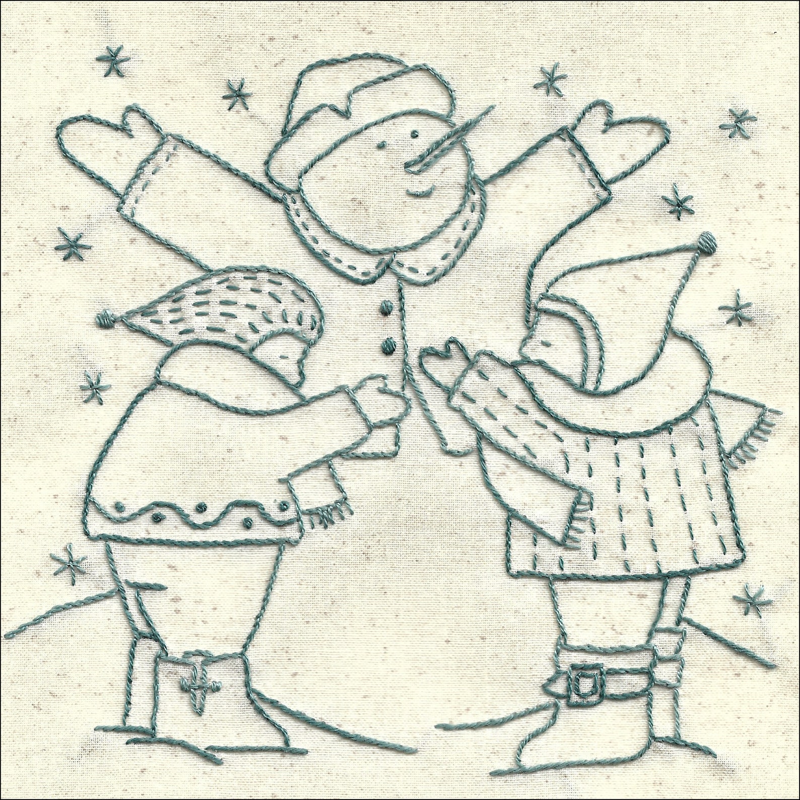 56 Winter Friends Snowman and Little Children Hand Embroidery | Etsy