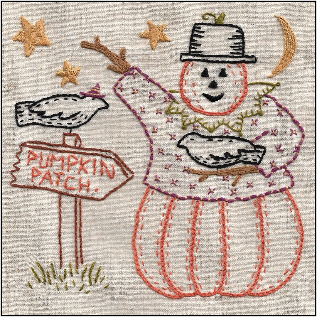 65 Pumpkin Patch PDF Hand Embroidery Pattern - Etsy