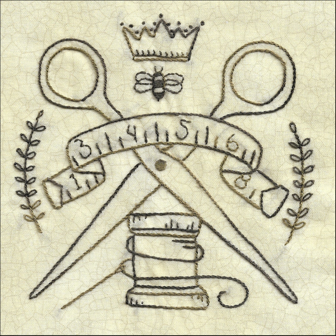 Cut and Sew Scissors Thread Measuring Tape Hand Embroidery Pattern Pdf ...