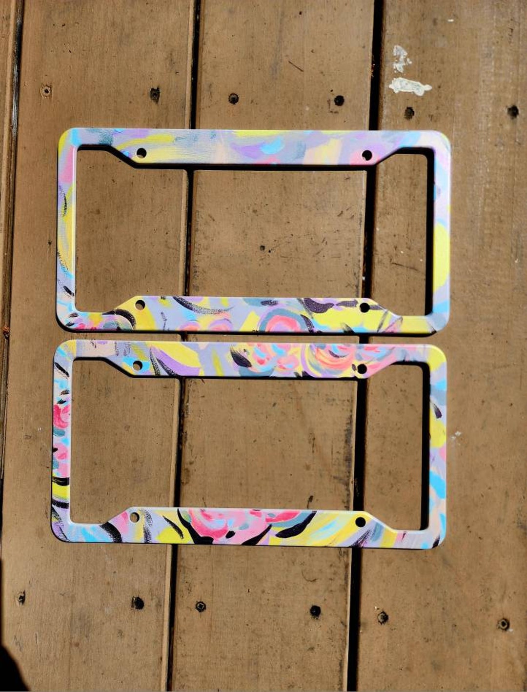 Original Abstract Painting License Plate Frames, Car Decor (pair) - Etsy