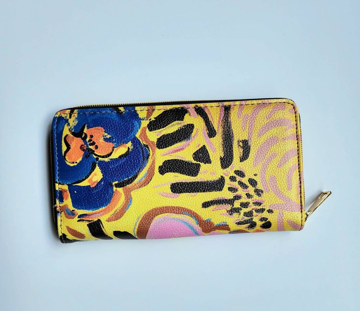 Zipper Wallet Abstract Painting Floral Art Design Contemporary Art ...
