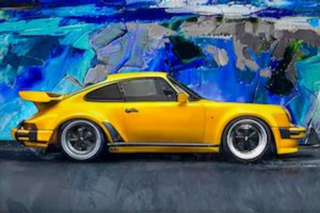 Porsche 911 930 Turbo 1970s Yellow Beautiful Artwork Photo for Poster ...