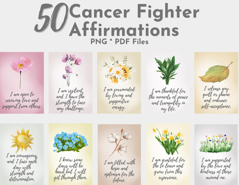 50 Affirmations for Cancer Fighters | Cancer Warriors L Watercolor ...