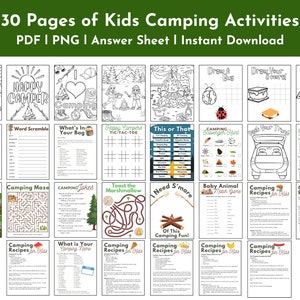 30 Pages of Kids Camping Activities | Coloring Pages, Drawing ...