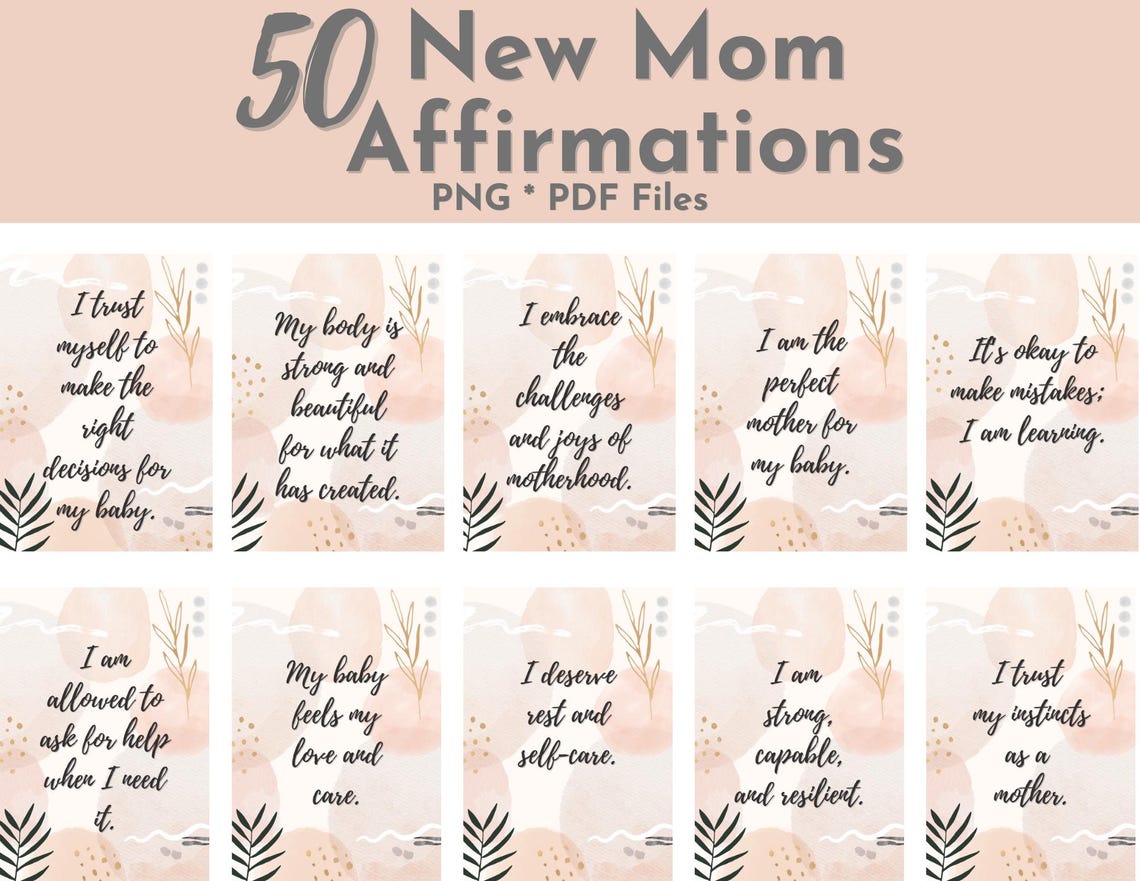 50 New Mom Affirmations L Positive Affirmations for Moms L Affirmation ...