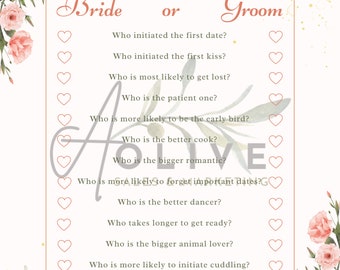ABC Wedding Items Game - Fun Bridal Shower or Bachelorette Party ...
