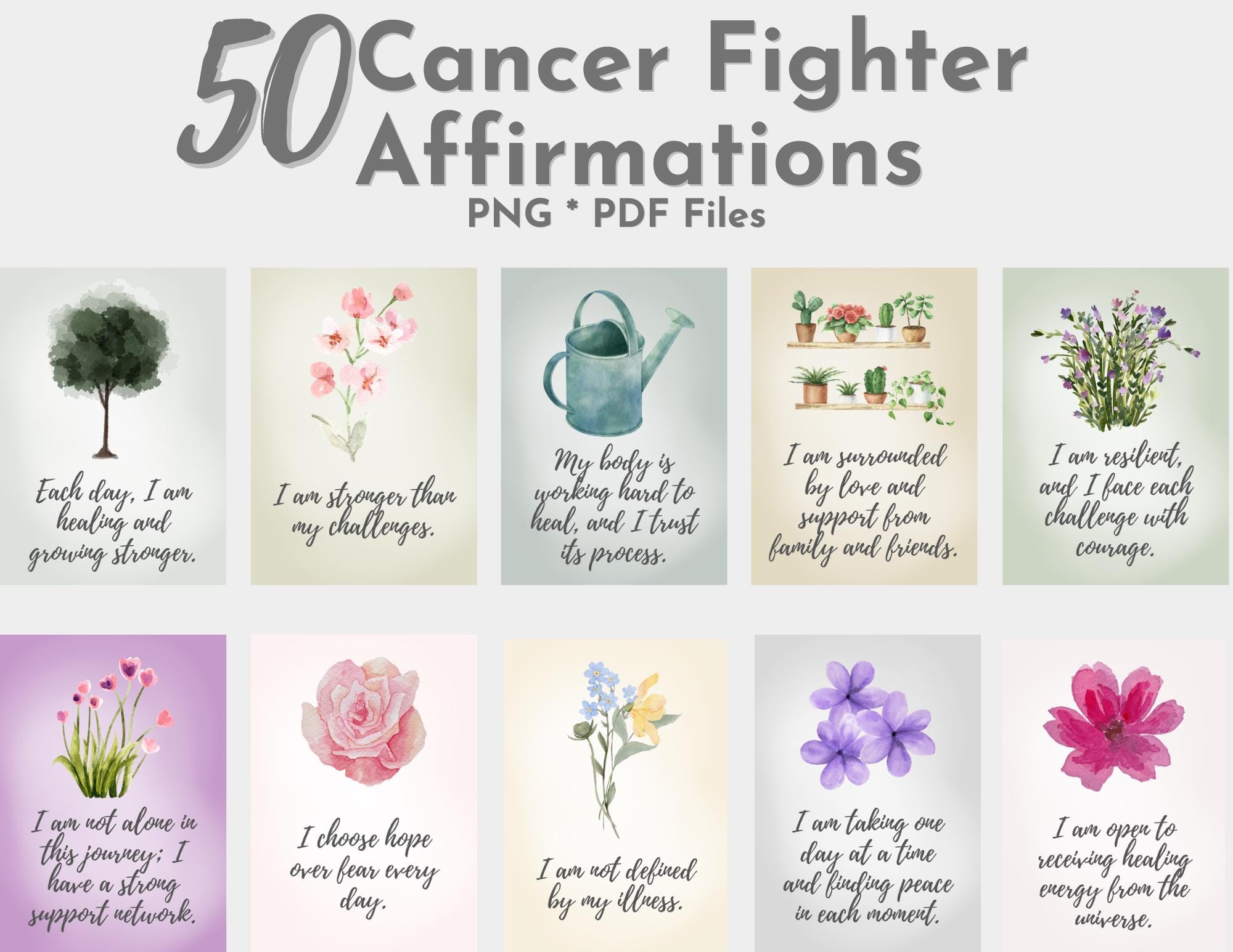 50 Affirmations for Cancer Fighters | Cancer Warriors L Watercolor ...