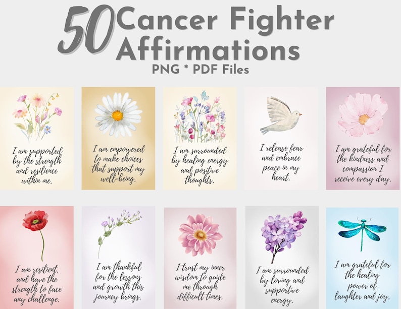 50 Affirmations for Cancer Fighters | Cancer Warriors L Watercolor ...