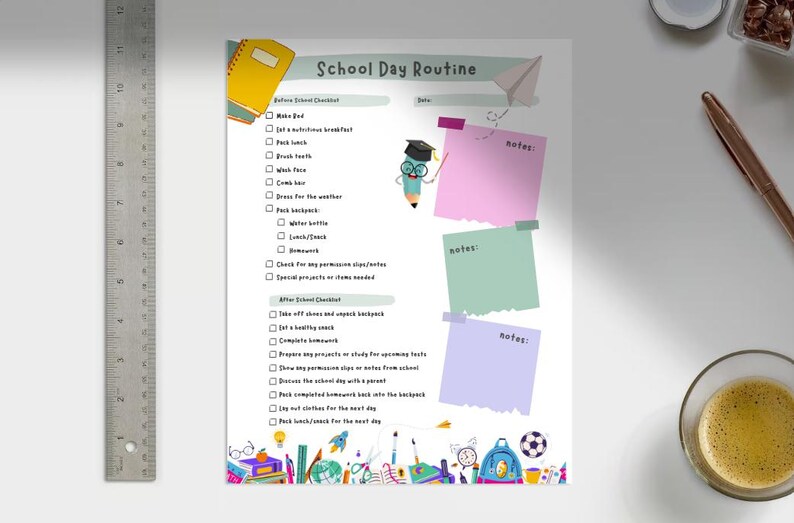 School Day Routine Checklist for Kids | Morning & After School ...