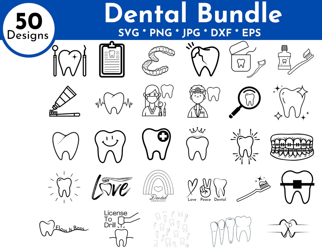 Dental Clipart Bundle Dental SVG Collection Dentist Clipart Dental ...