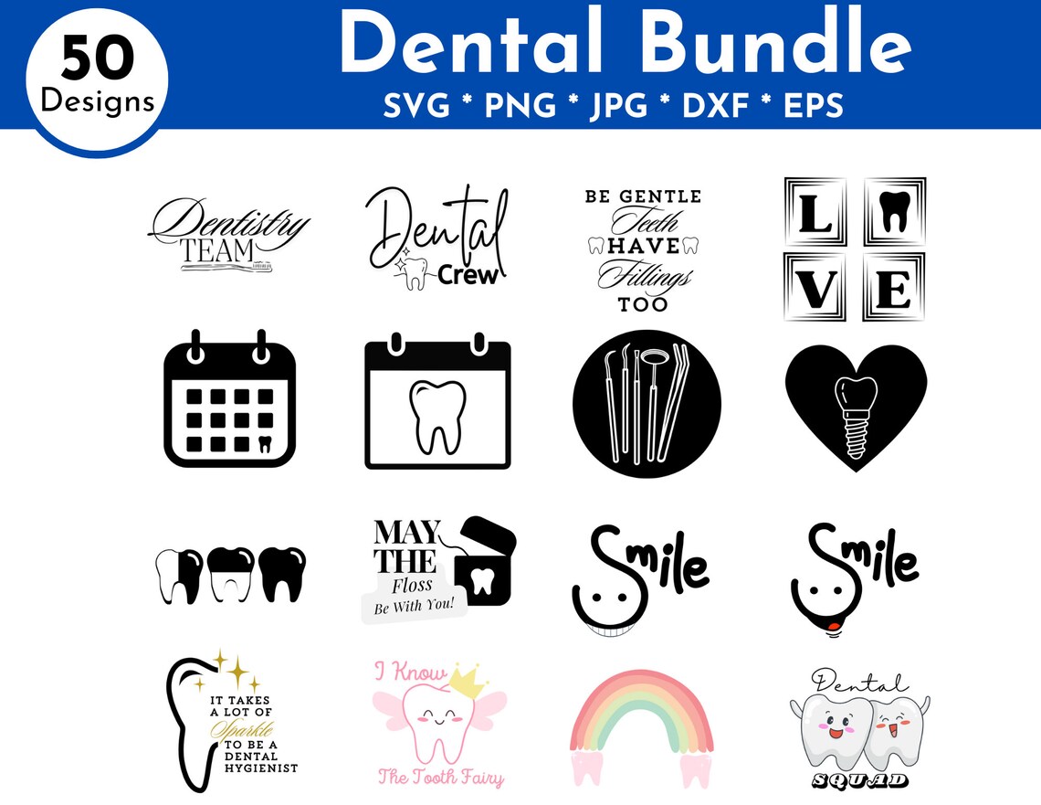Dental Clipart Bundle Dental SVG Collection Dentist Clipart Dental ...