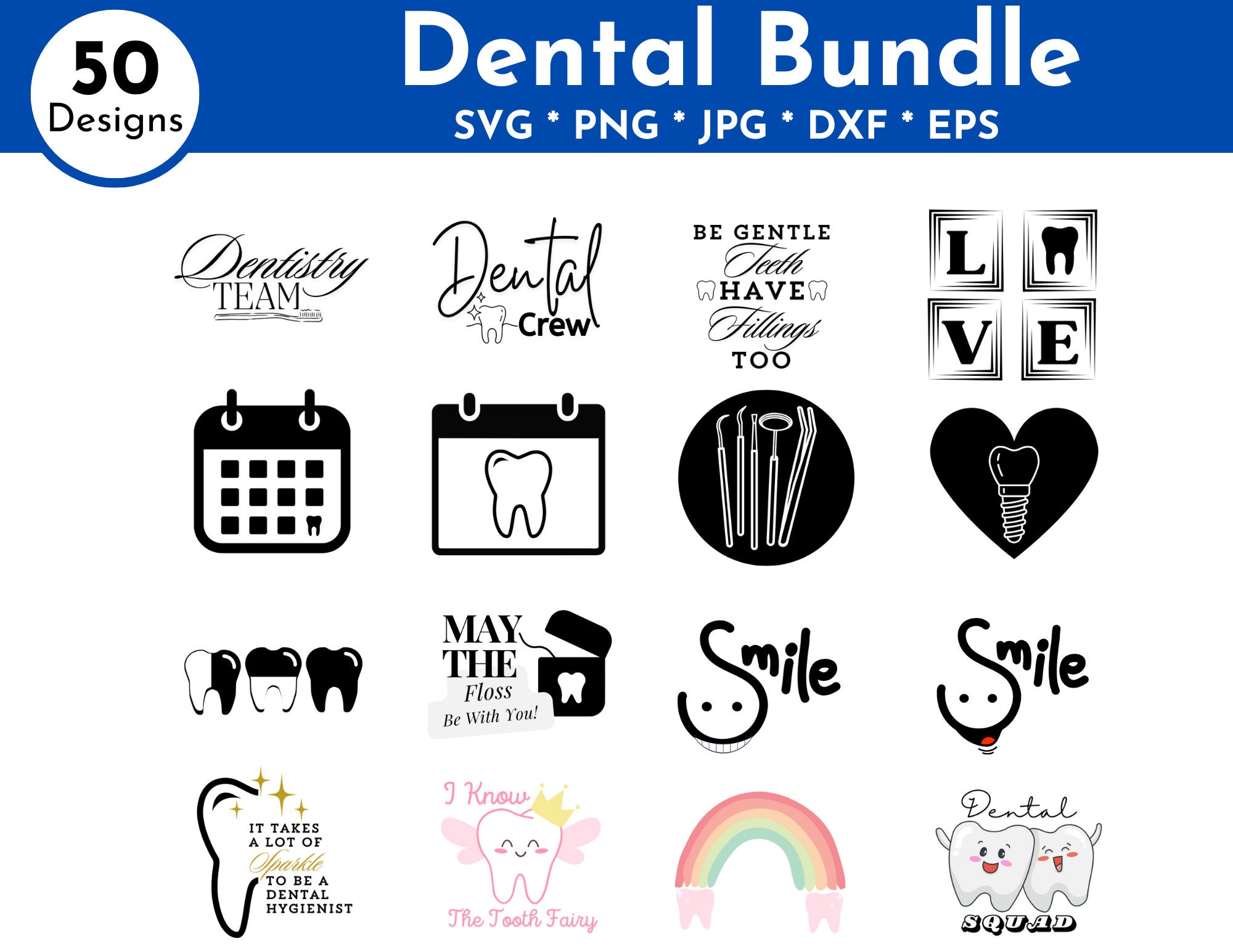 Dental Clipart Bundle Dental SVG Collection Dentist Clipart Dental ...