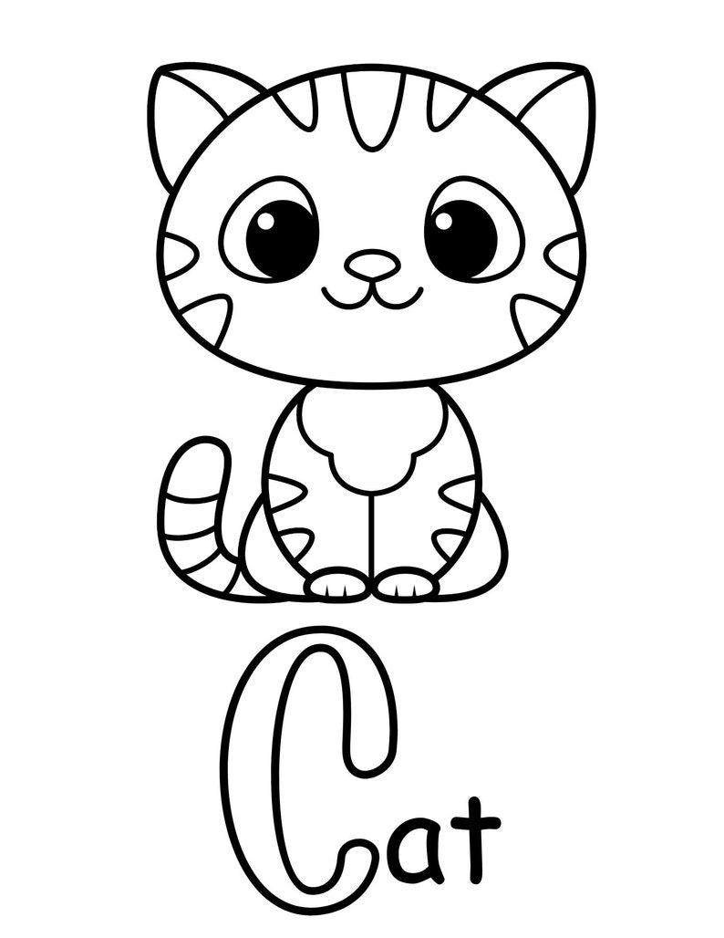 Printable Kids Alphabet Coloring Book and Letter Writing Guide (digital ...