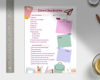 School Routine Checklist - Etsy