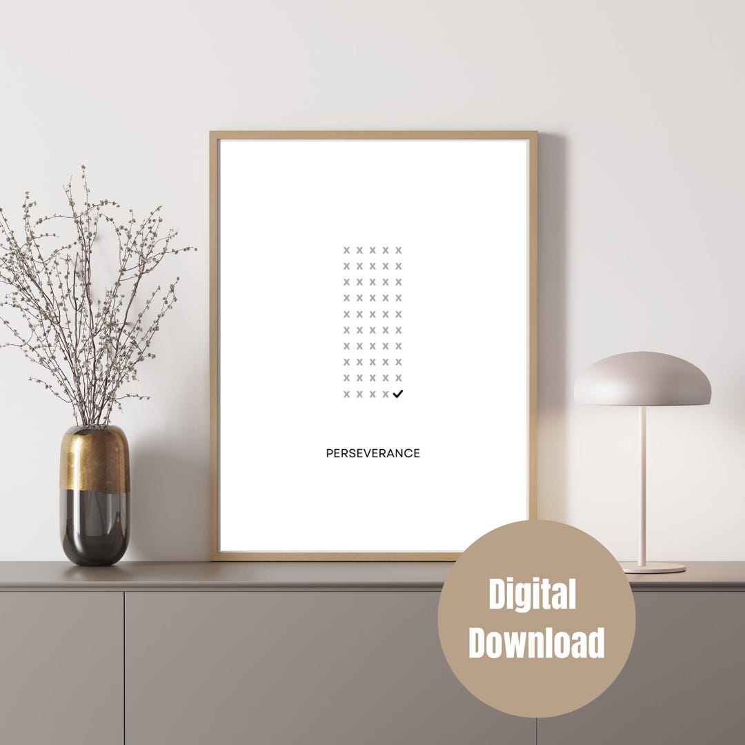 PERSEVERANCE Motivational Wall Art, Resilience, Office Poster, Desk ...