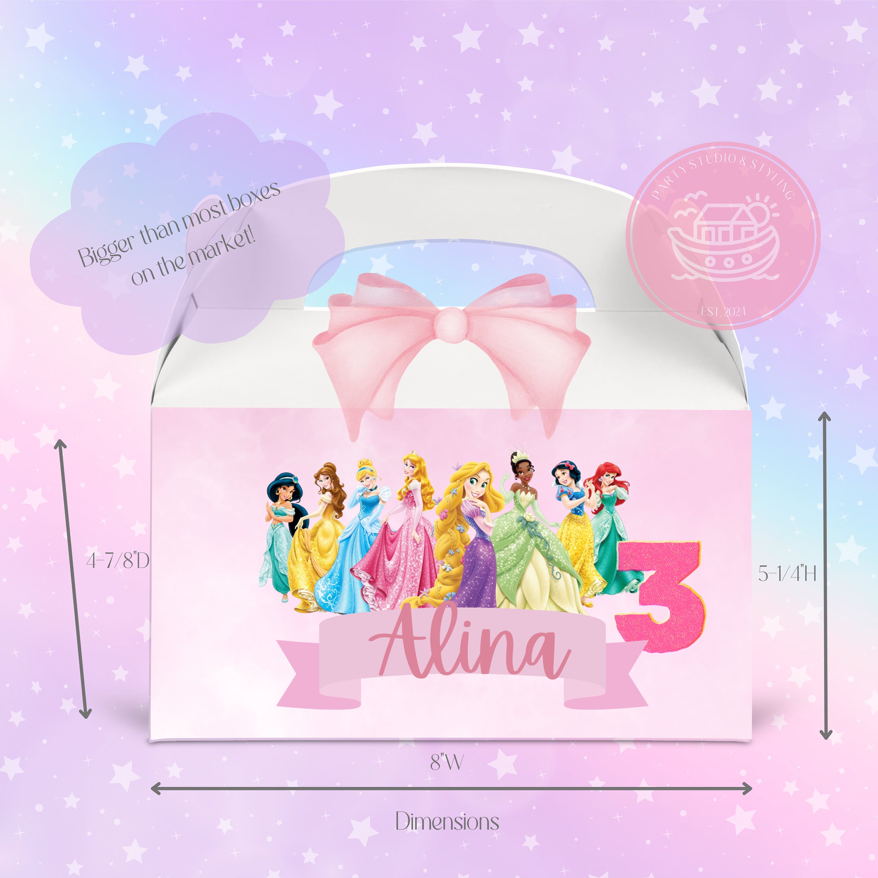 Disney Princess Gable Box - Goodie Box, Made-to-order Boxes - Etsy