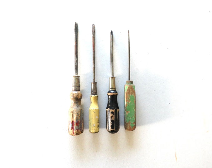 Vintage Screwdrivers With Wood Handle Set of 4 Made in USA - Etsy