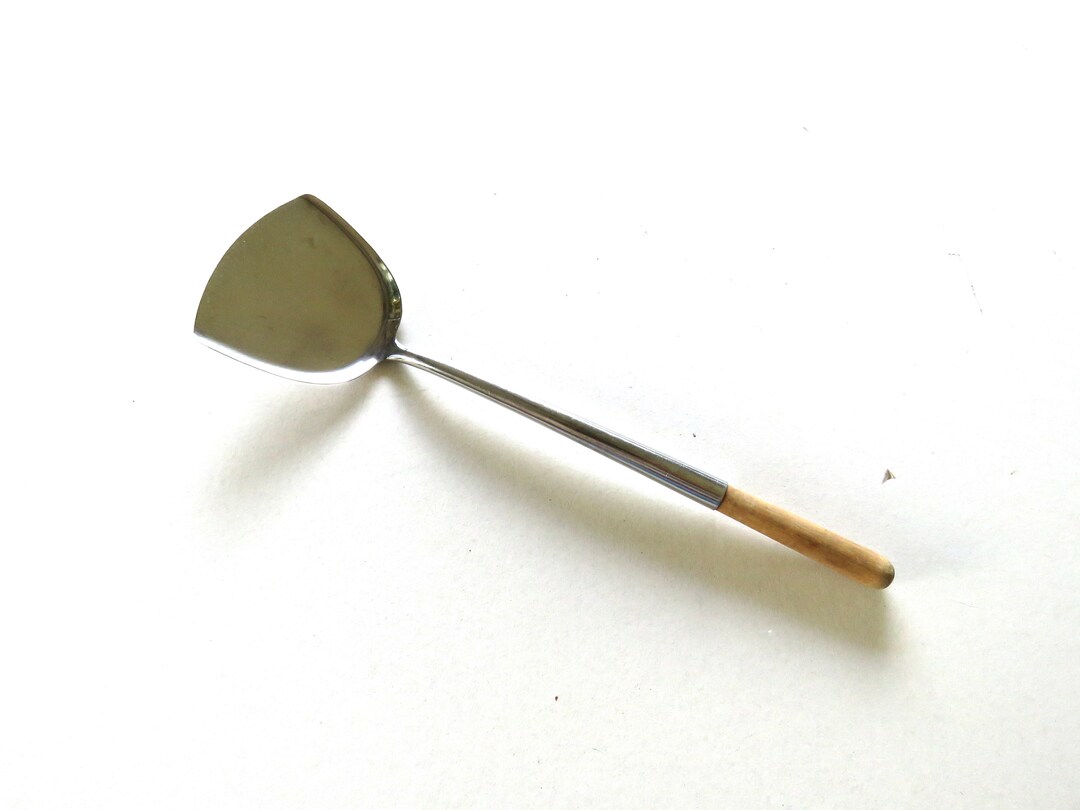 Vintage Silver Wood Handle Mid Century Modern Cooking Spatula - Etsy