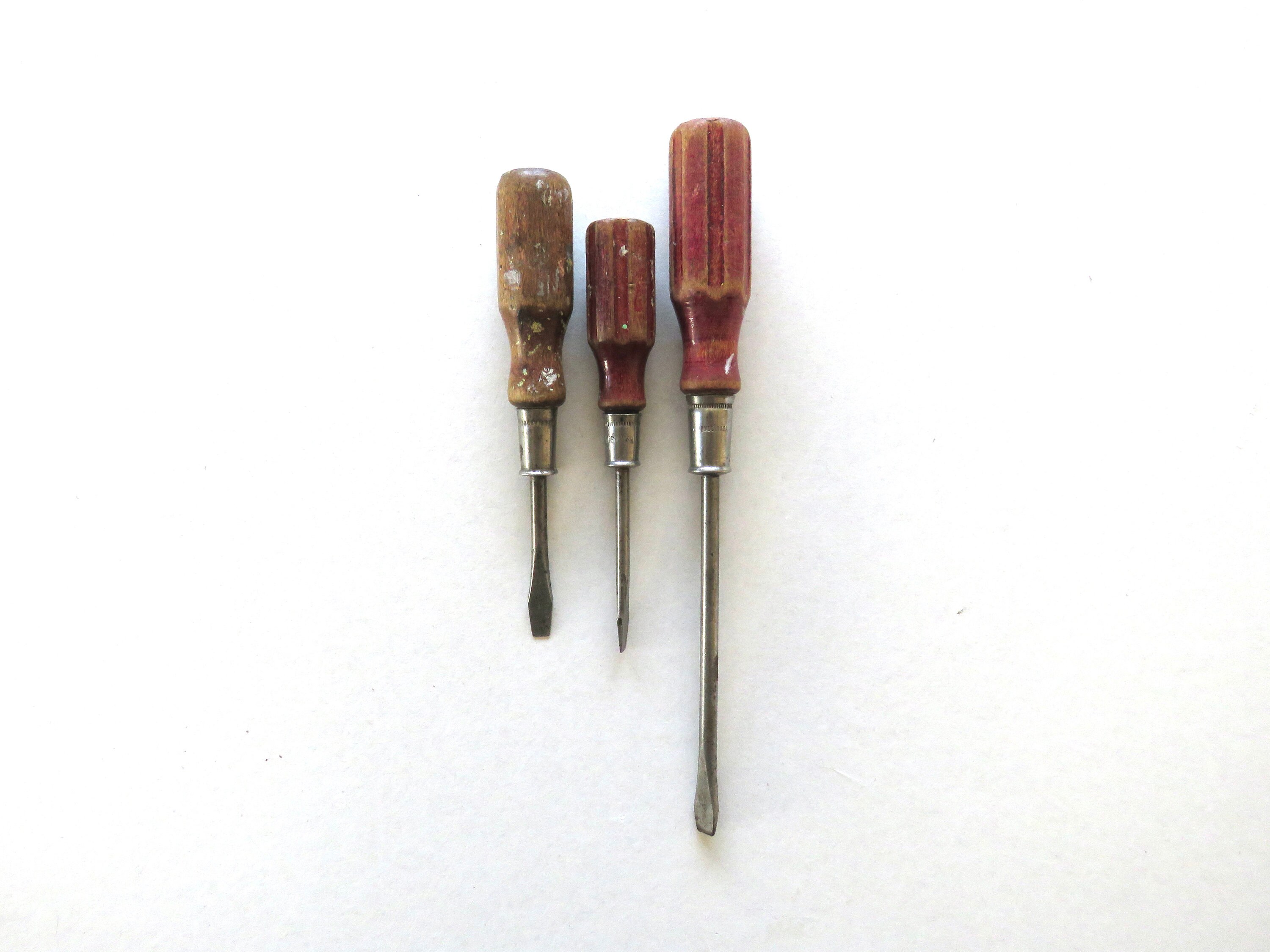 Vintage Screwdriver With Wood Handle Long Midcentury Tools - Etsy