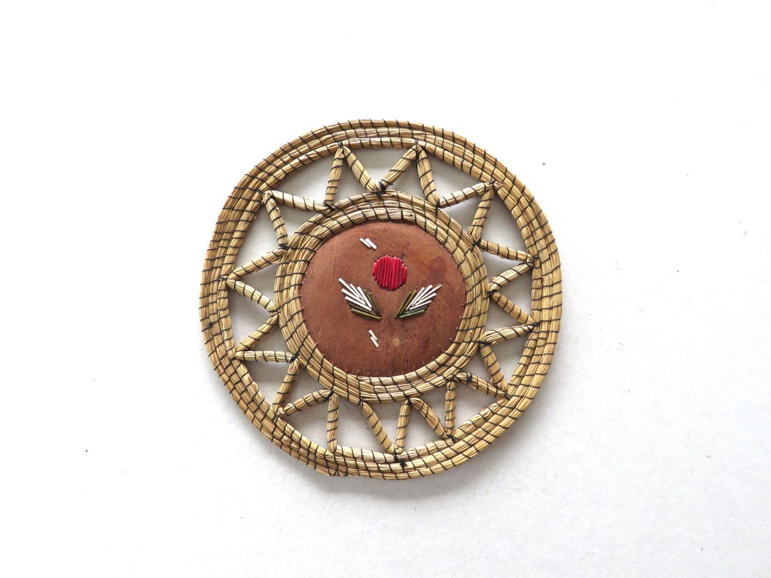 Vintage Indigenous Native American Woven Sweetgrass Birch Bark and ...