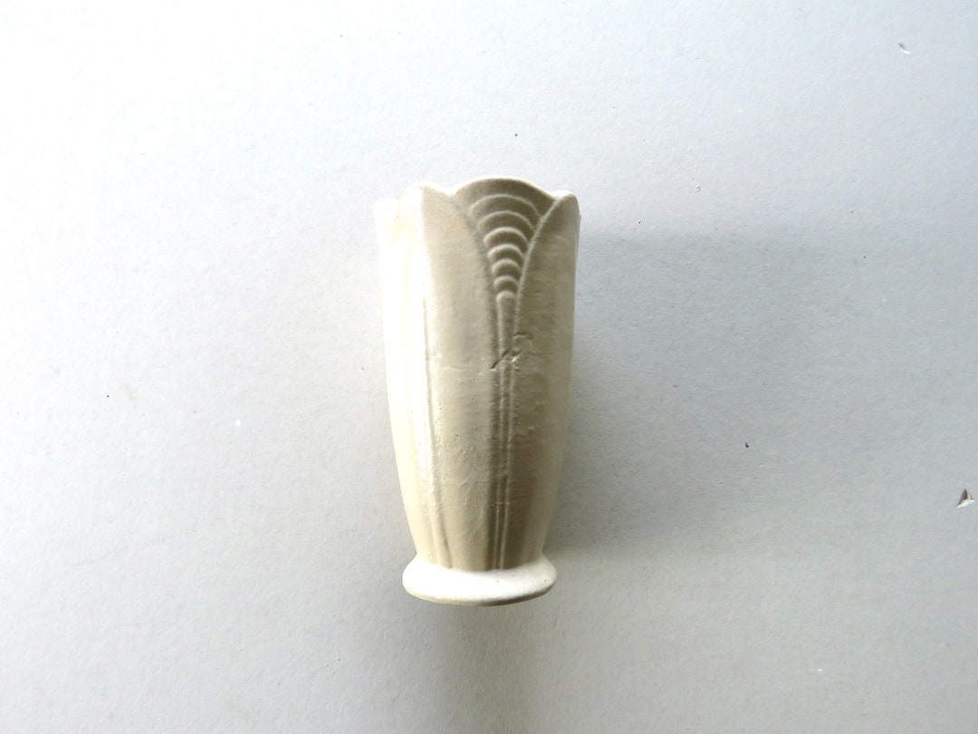 Antique Mccoy Pottery Mat White Floral Bud Vase Victorian Rustic Home ...