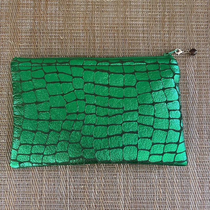 Green Croc Clutch - Etsy