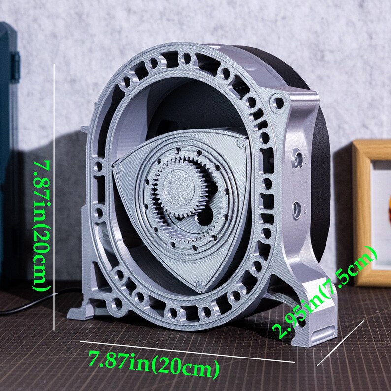 Rotary Engine Model 3D Printed Wankel Motor Kinetic Sculpture Moving ...