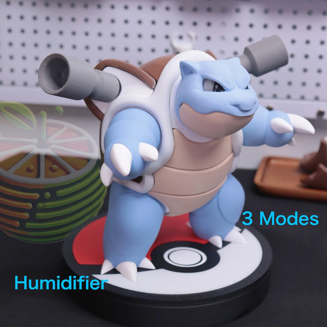 Blastoise Humidifier - Double Tube Spray, 3D Printed Cool Decor, Desk ...