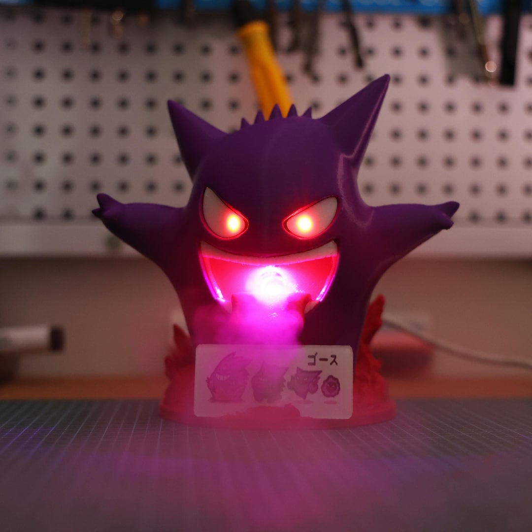 Gengar Humidifier Luminous, 3D Printed Anime Room Cool Decor, Desk ...