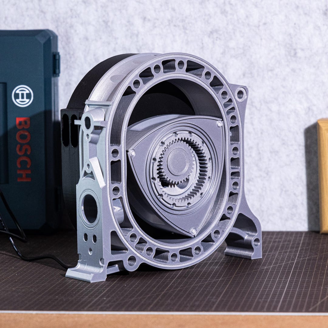 Rotary Engine Model 3D Printed Wankel Motor Kinetic Sculpture Moving ...