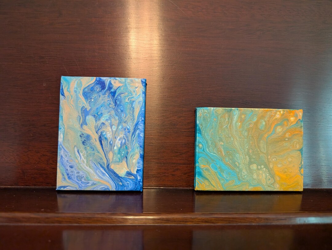 Mini Artworks. Handmade Mini Artworks, 3x4in, Acrylic Pour, Fluid Art ...
