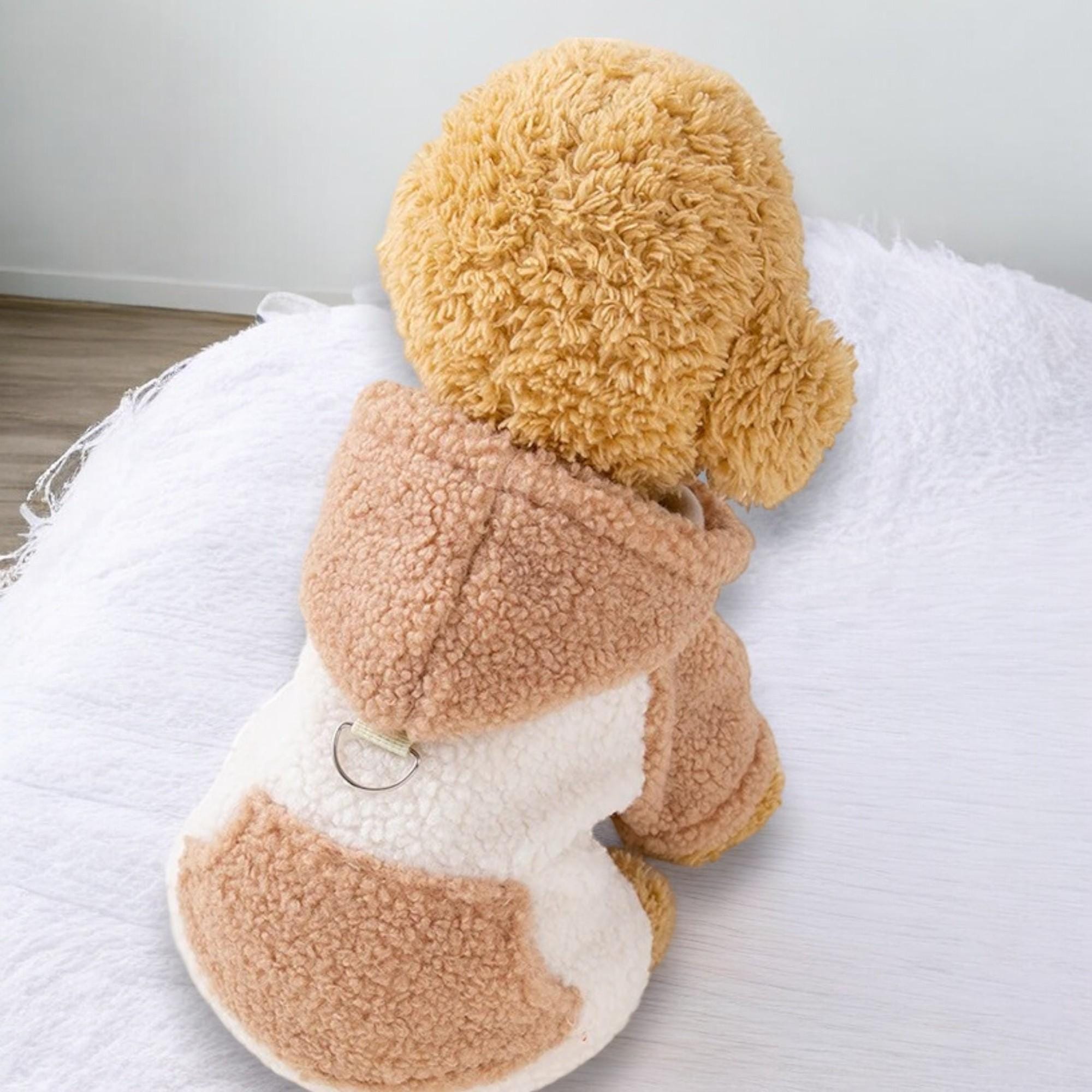Berber Fleece Dog Hoodie With Buckle – Warm Winter Sweater for Small ...