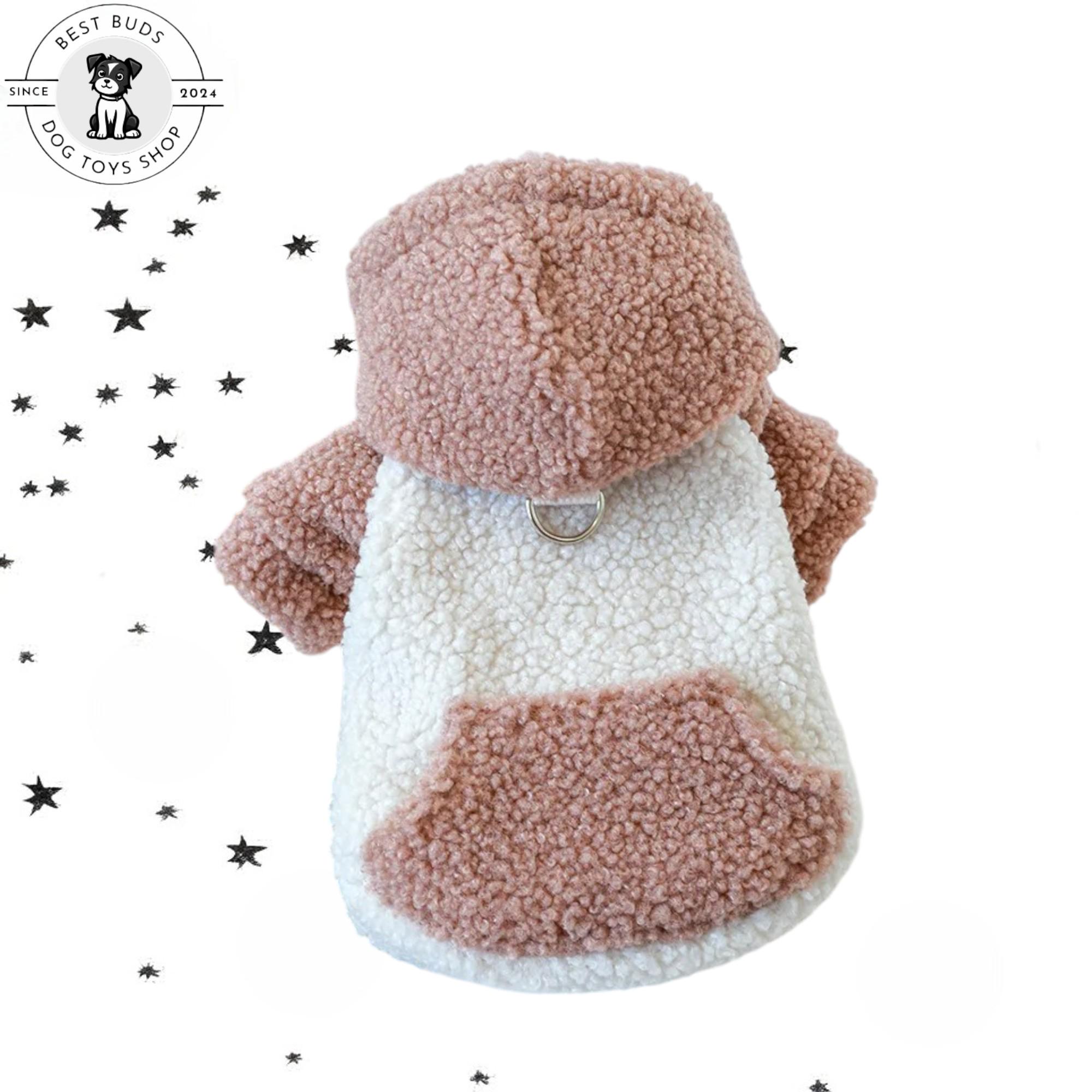 Berber Fleece Dog Hoodie With Buckle – Warm Winter Sweater for Small ...