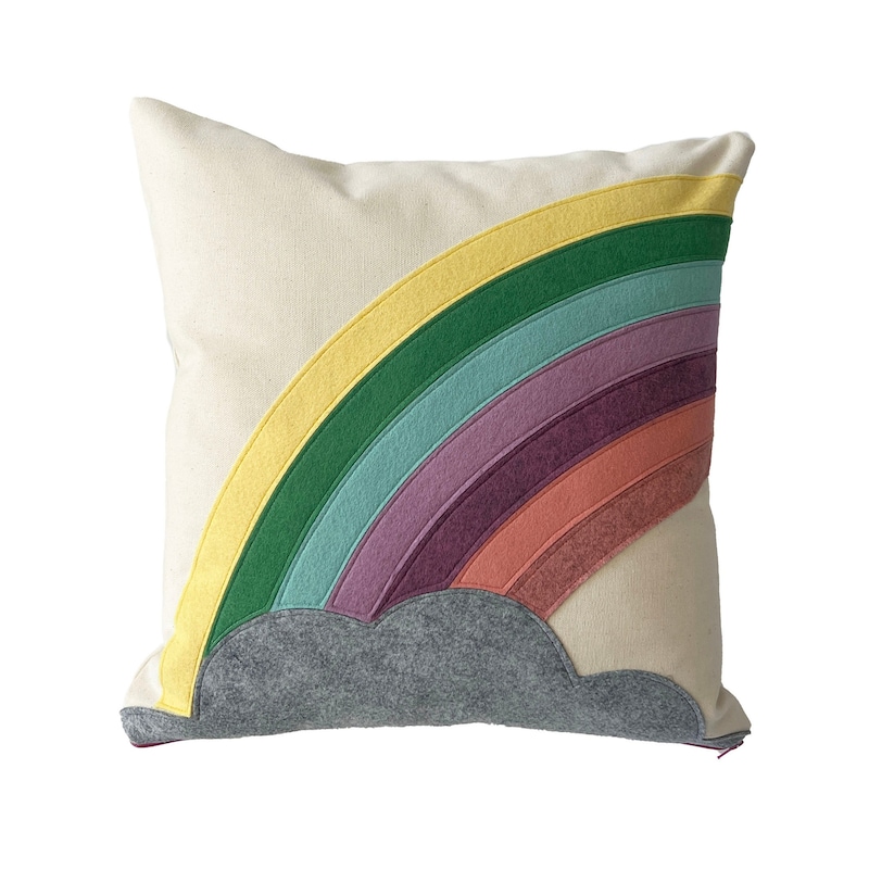 Rainbow Pillow - Etsy