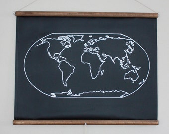 Small World Map Poster - Etsy