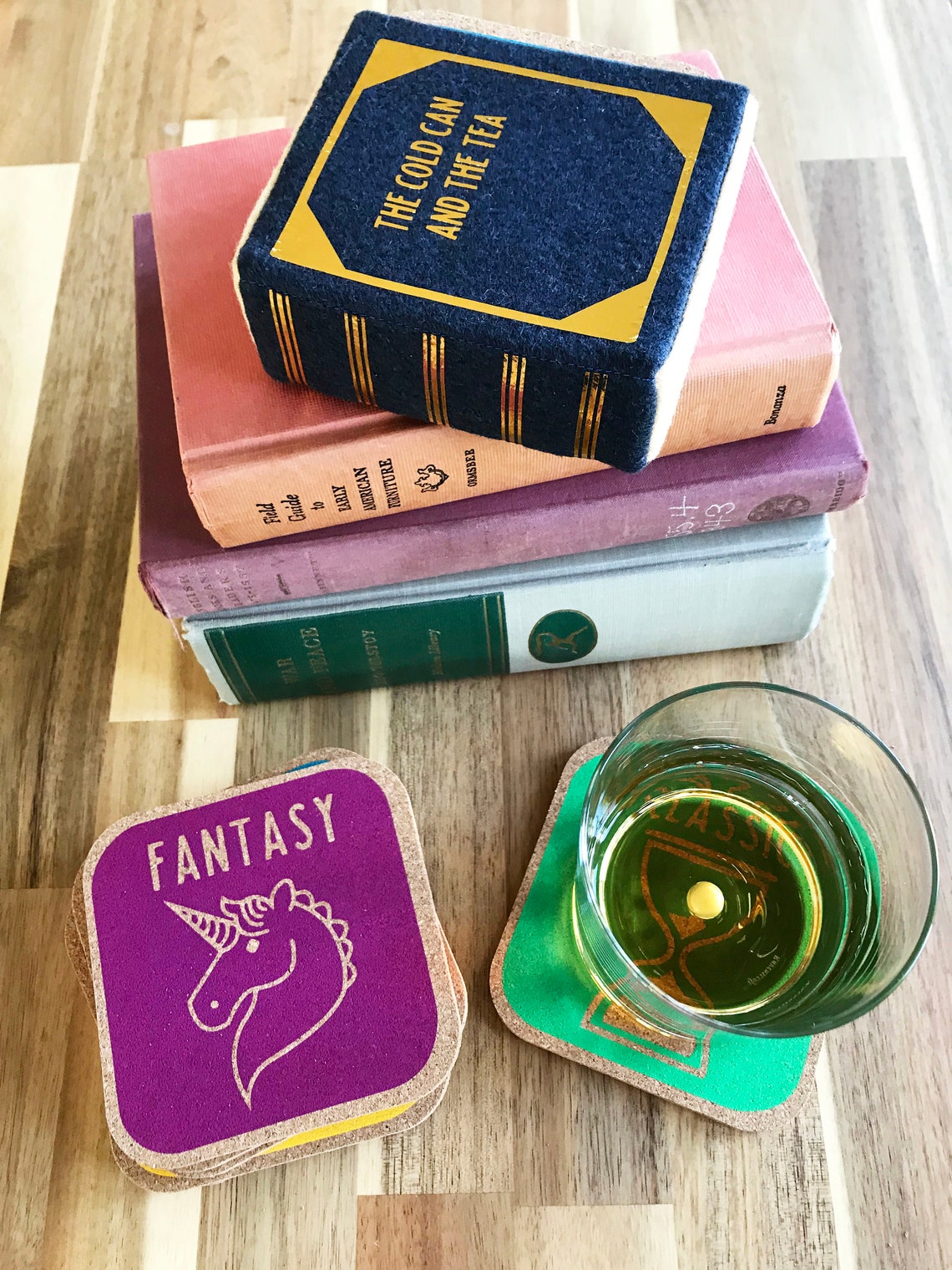 Library Genre Coasters Set of 6 / Librarian / Librarian Gift | Etsy