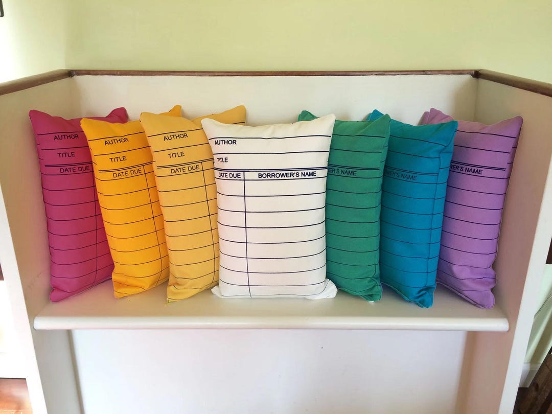 Library Card Pillows // Librarian Gift // Reading // Book Lover ...