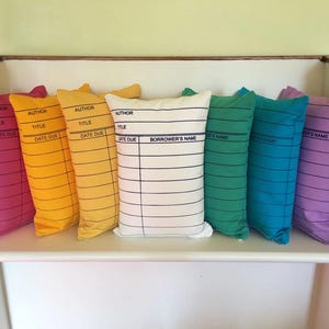 Library Card Pillows // Librarian Gift // Reading // Book Lover ...